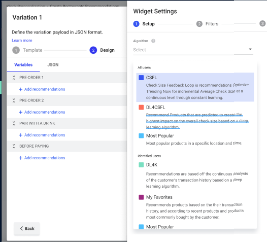 Restaurants: Configuring Variations in Campaigns – Dynamic Yield ...