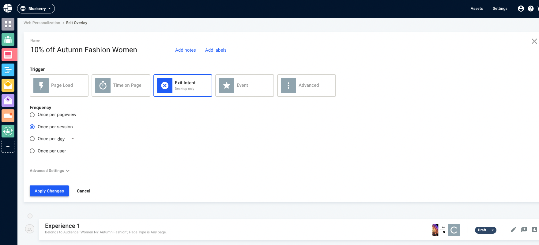 Campaign Frequency Settings – Dynamic Yield Knowledge Base